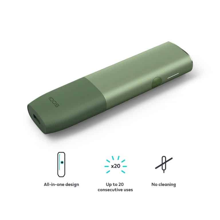 IQOS ILUMA ONE MOSS GREEN AND 40 TEREA STICKS - Heat Not Burn
